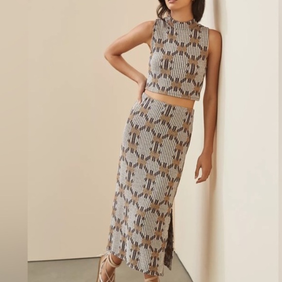 Anthropologie | Skirts | Nwt By Anthropologie Jacquard Knit Skirt Tank Set Size Xsp | Poshmark
